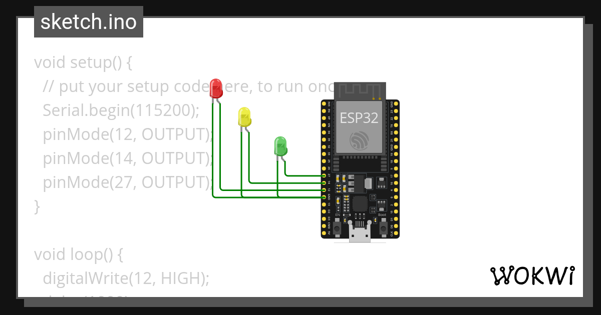 Trafic Lights Ex Wokwi Esp32 Stm32 Arduino Simulator 6960