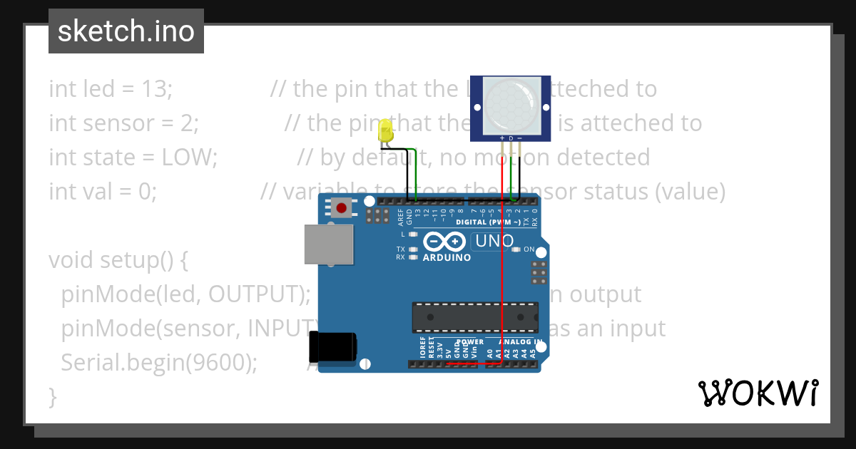 PIR - Wokwi ESP32, STM32, Arduino Simulator