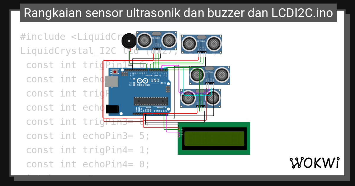 Ultrasonik Dan Lcd Arduino Uno Wokwi Esp32 Stm32 Arduino Simulator