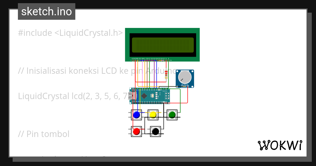 Lcd dan menu - Wokwi ESP32, STM32, Arduino Simulator