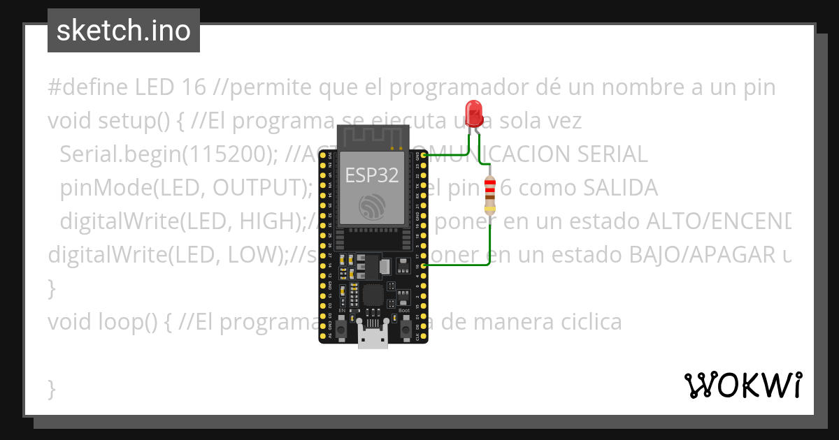 E3 ENCENDER Y APAGAR - Wokwi ESP32, STM32, Arduino Simulator