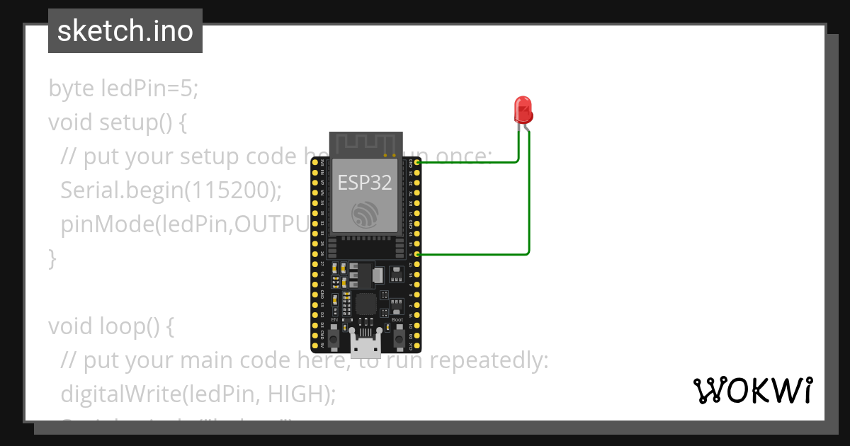 led blinking kevell - Wokwi ESP32, STM32, Arduino Simulator