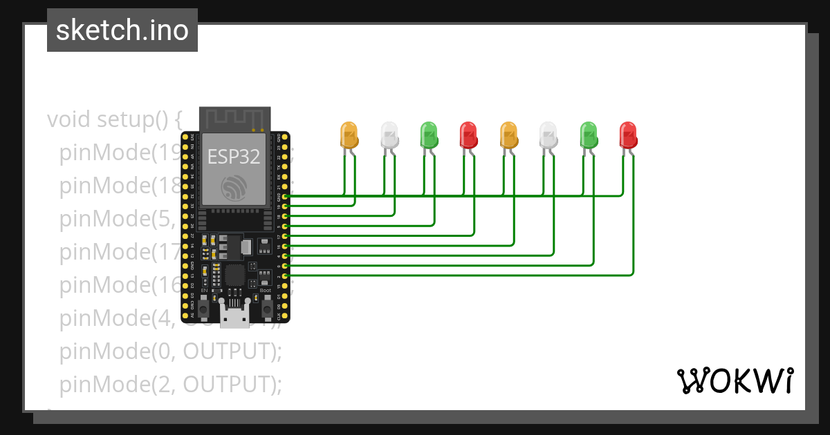 Loop Led Wokwi Esp32 Stm32 Arduino Simulator 9935