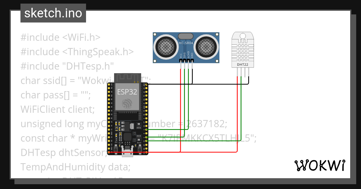 thingspeak - Wokwi ESP32, STM32, Arduino Simulator