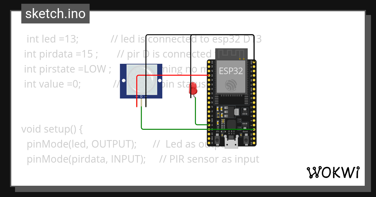 Pir sensor - Wokwi ESP32, STM32, Arduino Simulator Pir sensor - Wokwi ESP32, STM32, Arduino Simulator