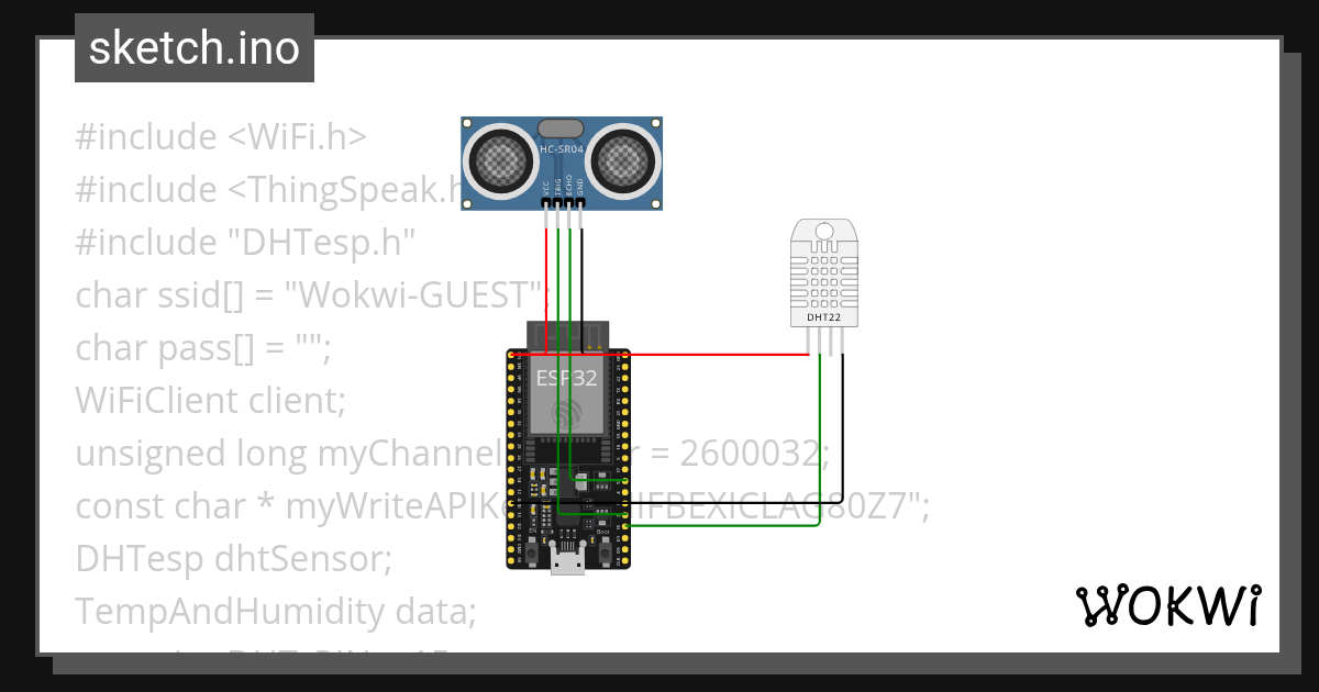 writing sensor data in cloud - Wokwi ESP32, STM32, Arduino Simulator