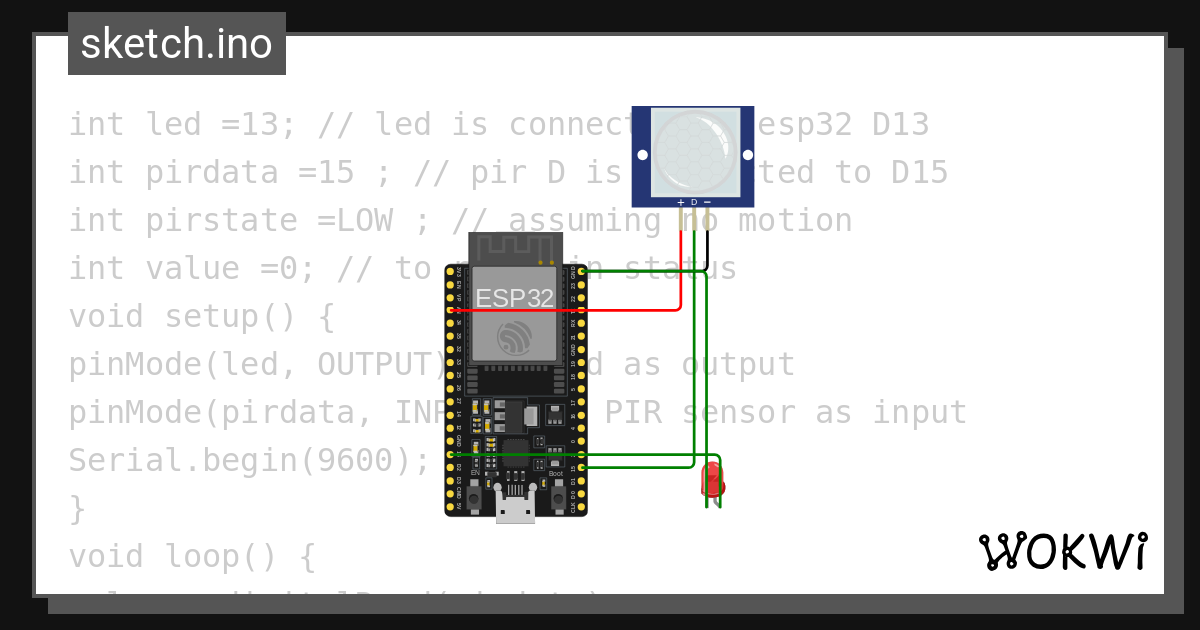 Pir Sensor Wokwi Esp32 Stm32 Arduino Simulator 4625