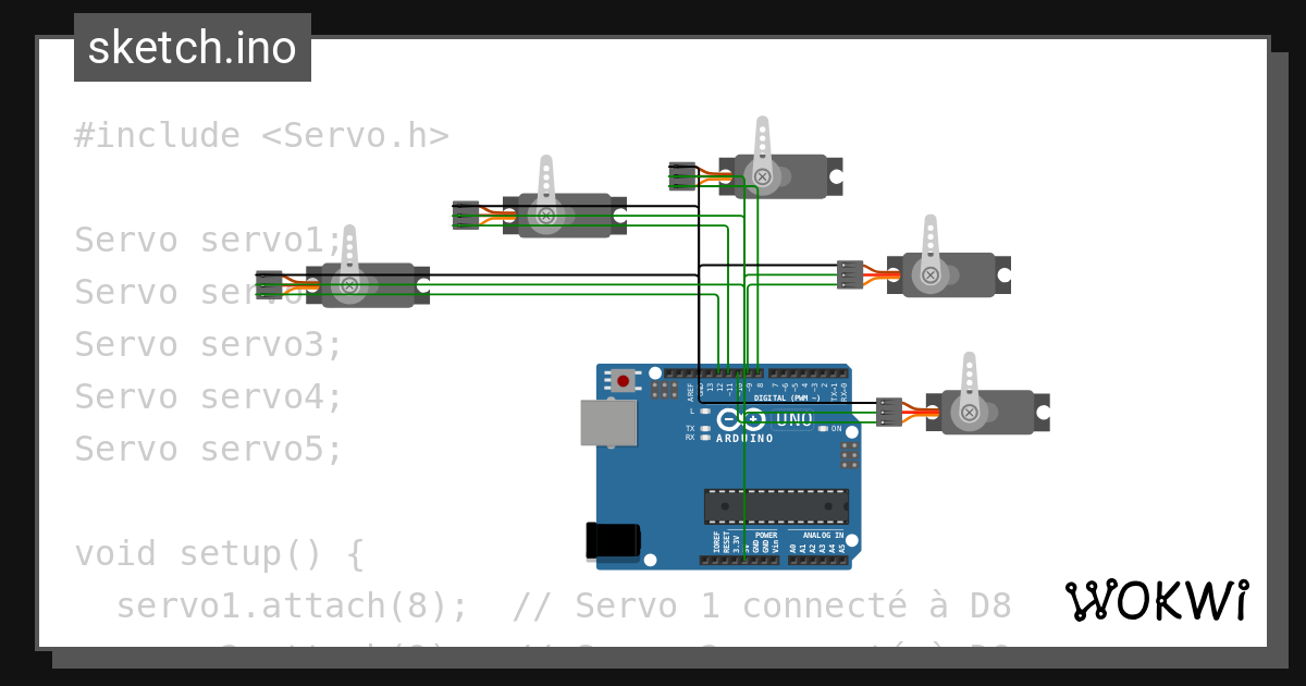 Arduino Test Robot Arm Wokwi Esp32 Stm32 Arduino Simulator