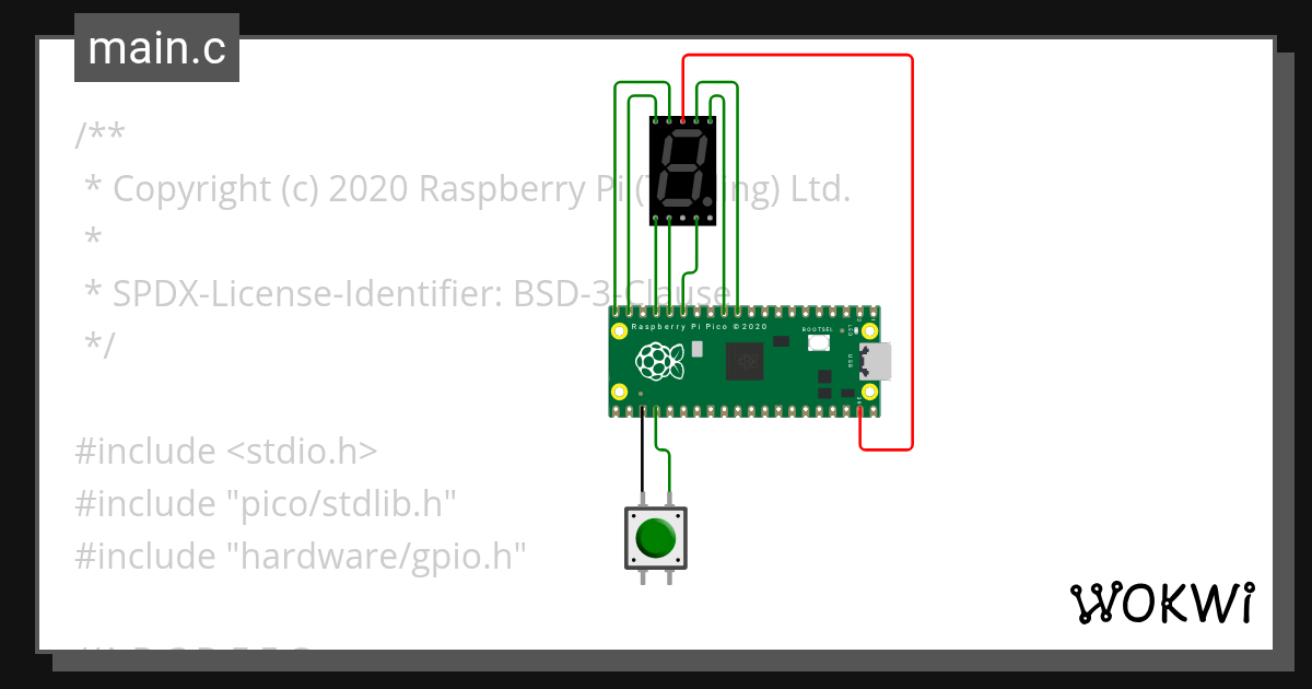 Pi Pico (SDK) - Segment Display Task Copy - Wokwi ESP32, STM32, Arduino Simulator
