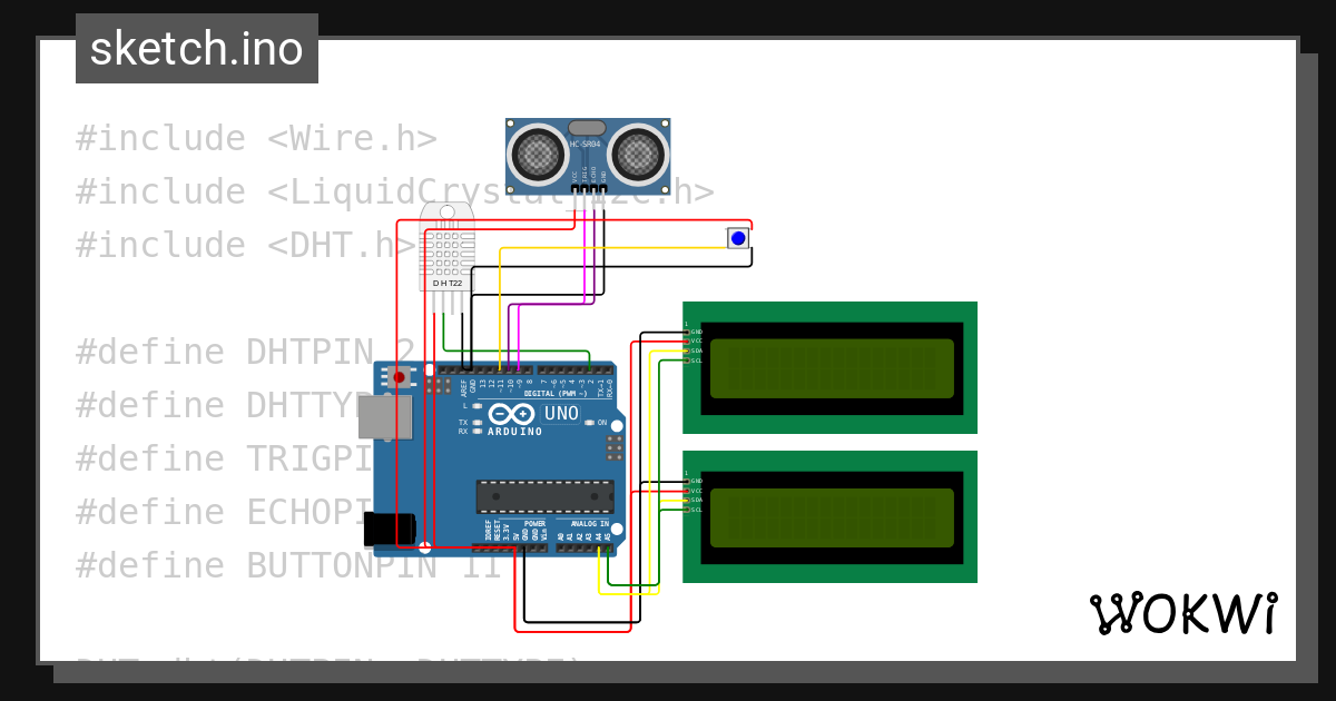 2 Sensores Y 2 Lcds Calderon Flores Wokwi Esp32 Stm32 Arduino Simulator 9684