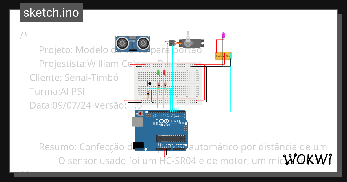 Projeto Garagem com botão Copy - Wokwi ESP32, STM32, Arduino Simulator
