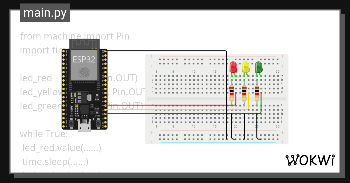04/traffic Lights - Wokwi ESP32, STM32, Arduino Simulator