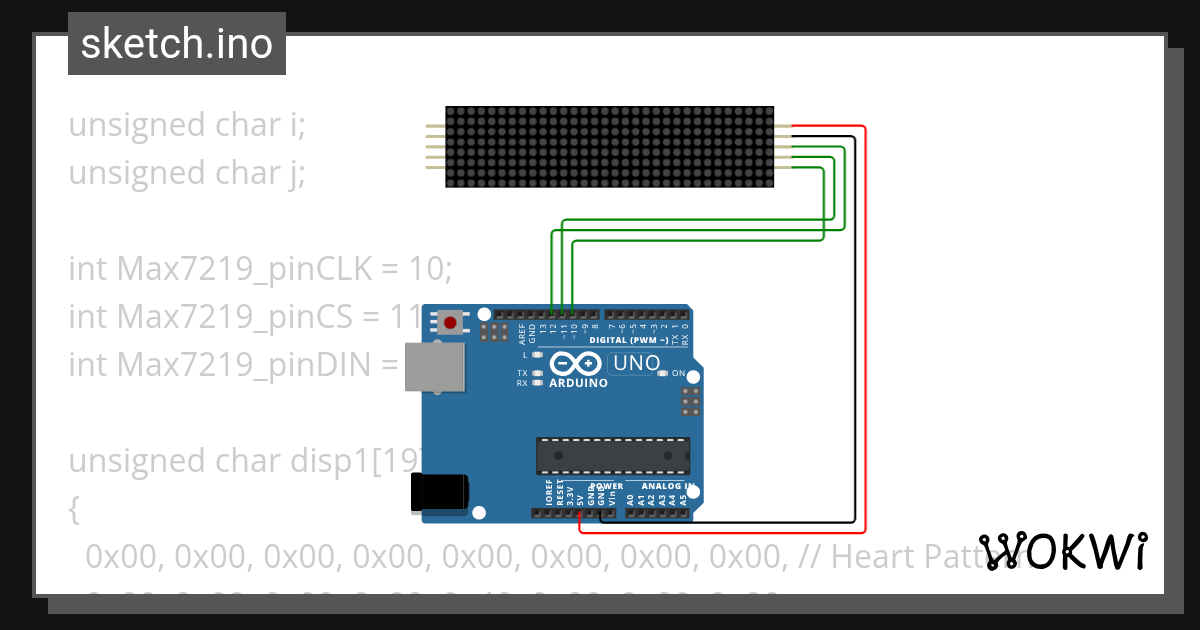Led Matrix - Wokwi ESP32, STM32, Arduino Simulator