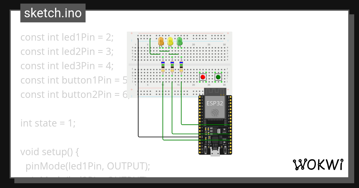 การบ้านครั้งที่ 2 ข้อ 2 Wokwi Esp32 Stm32 Arduino Simulator 9333