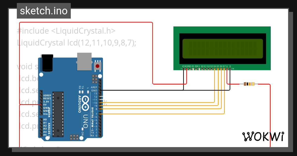แบบฝึกหัดที่ 1 แสดงข้อความคงที่บน Lcd 16x2 Wokwi Esp32 Stm32