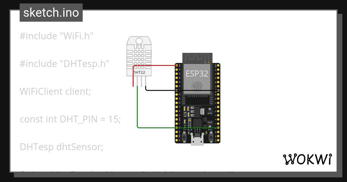 DHT22 - Wokwi ESP32, STM32, Arduino Simulator
