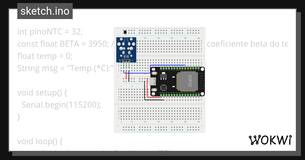 Ntc Temperature Sensor Simpĺes Wokwi Esp32 Stm32 Arduino Simulator