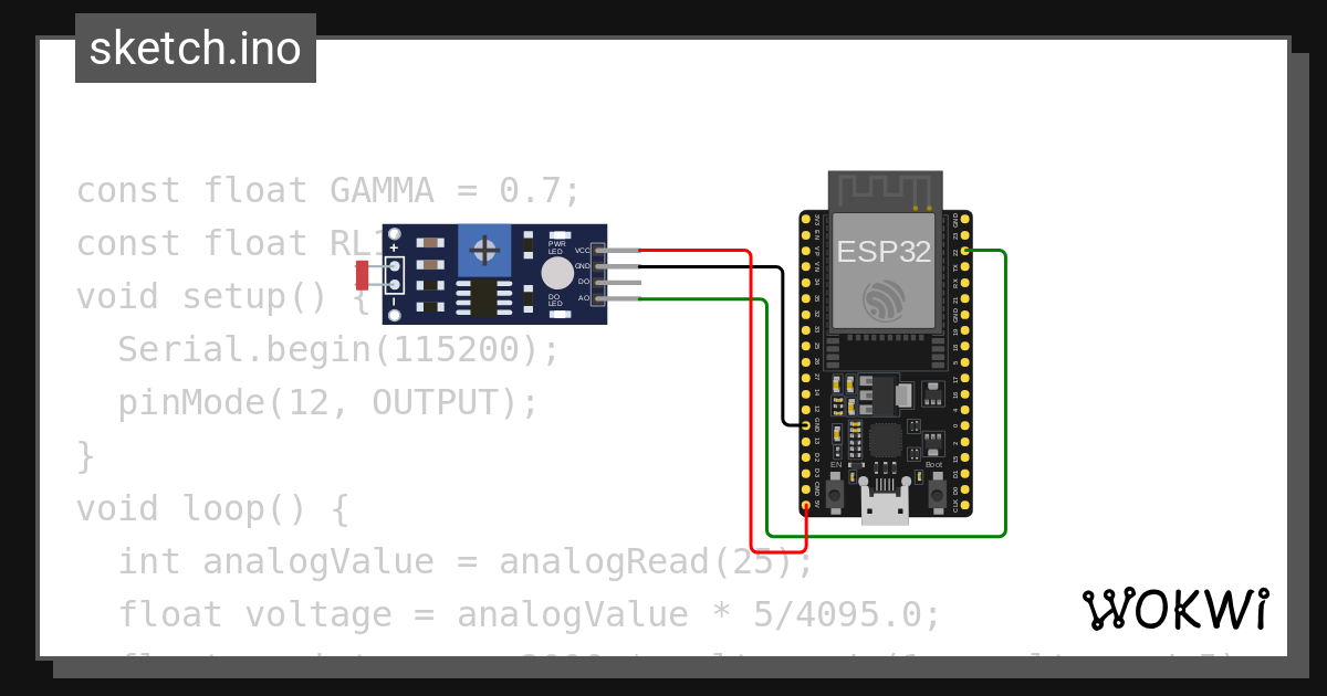 Topik 8photoresistor Dengan Esp32 Wokwi Esp32 Stm32 Arduino Simulator 0188