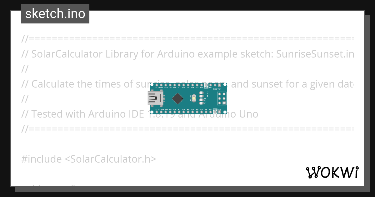 SunriseSunset - Wokwi ESP32, STM32, Arduino Simulator