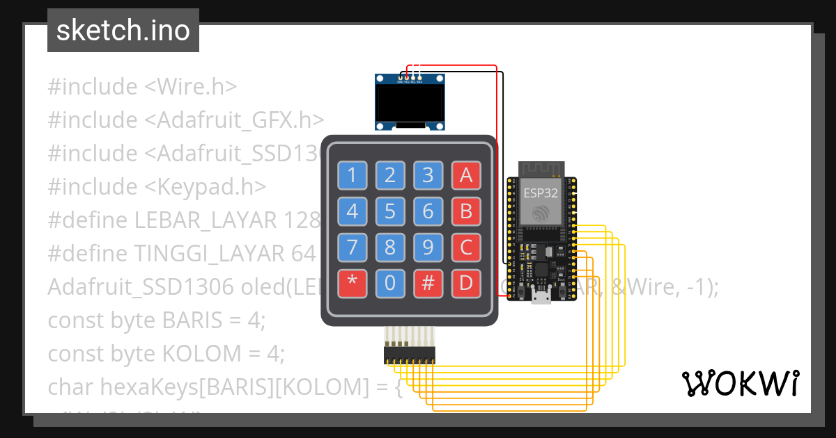SSD1306&KEYPAD - Wokwi ESP32, STM32, Arduino Simulator