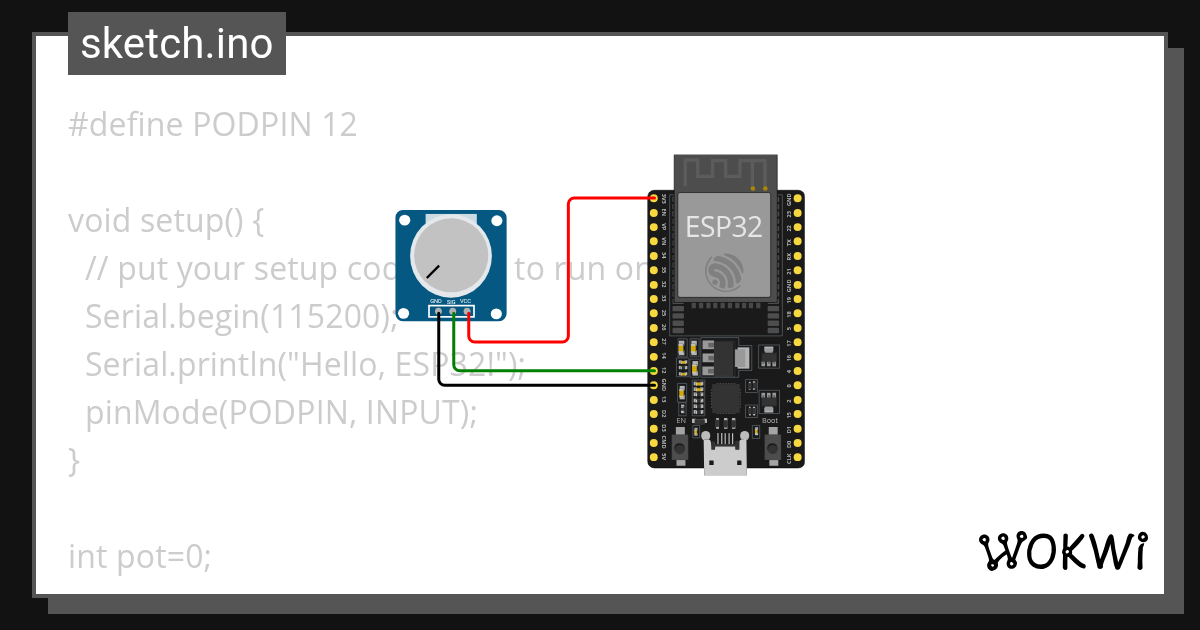 Potentiometer - Wokwi ESP32, STM32, Arduino Simulator