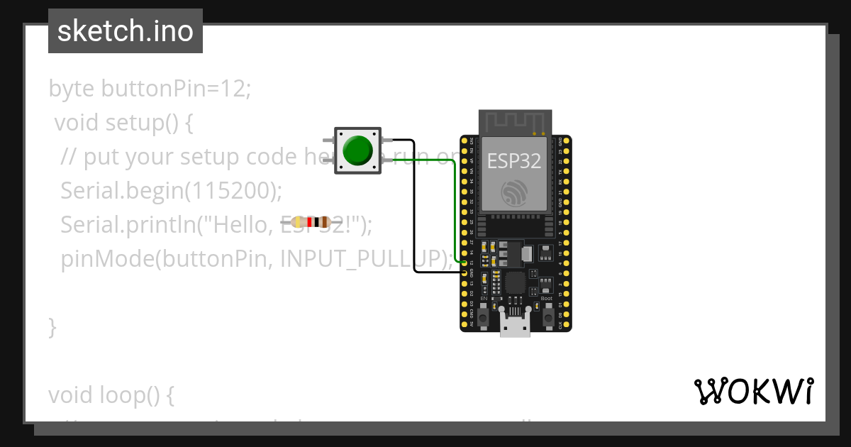push button - Wokwi ESP32, STM32, Arduino Simulator