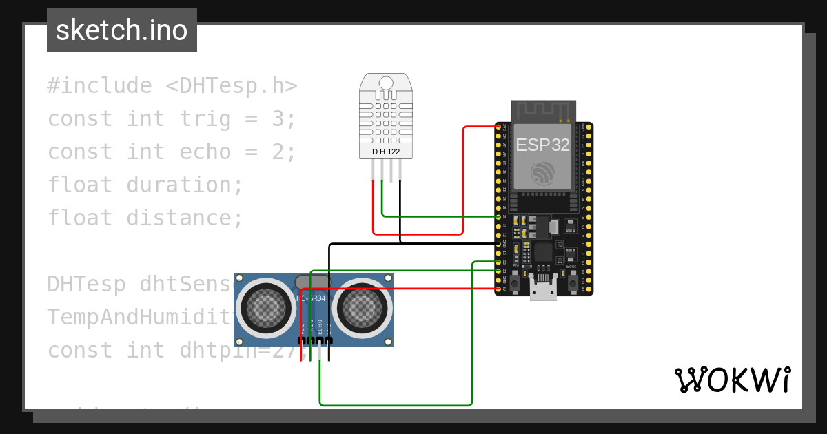 Dht Sensor Rana And Ultrasonic Wokwi Esp32 Stm32 Arduino Simulator 0171