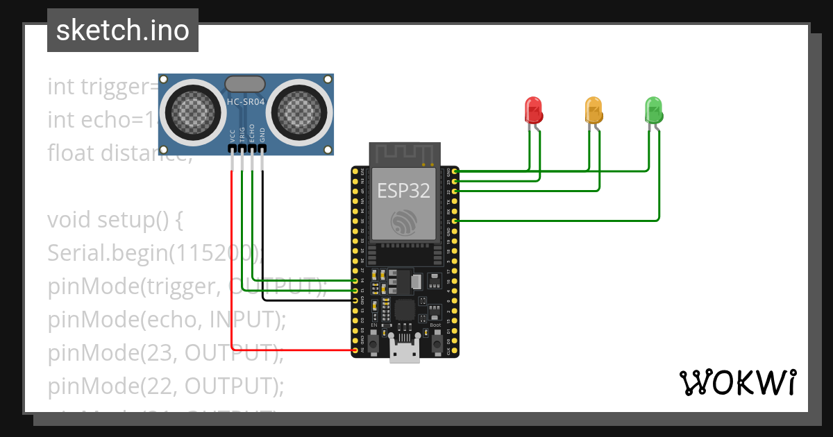 ultrasonic - Wokwi ESP32, STM32, Arduino Simulator