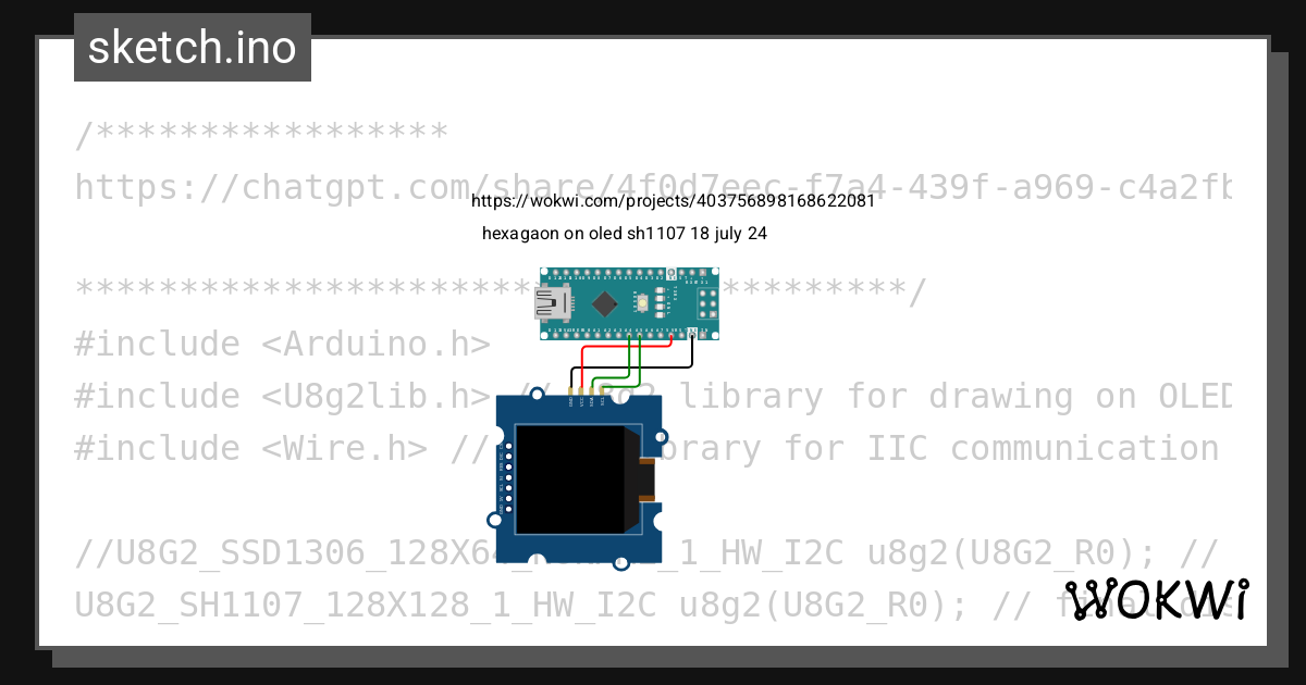 Sh1107 Hexagaon Wokwi Esp32 Stm32 Arduino Simulator 9605