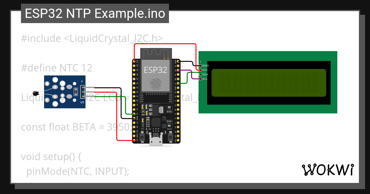 Medidor de Temperatura (NTC) - Wokwi ESP32, STM32, Arduino Simulator
