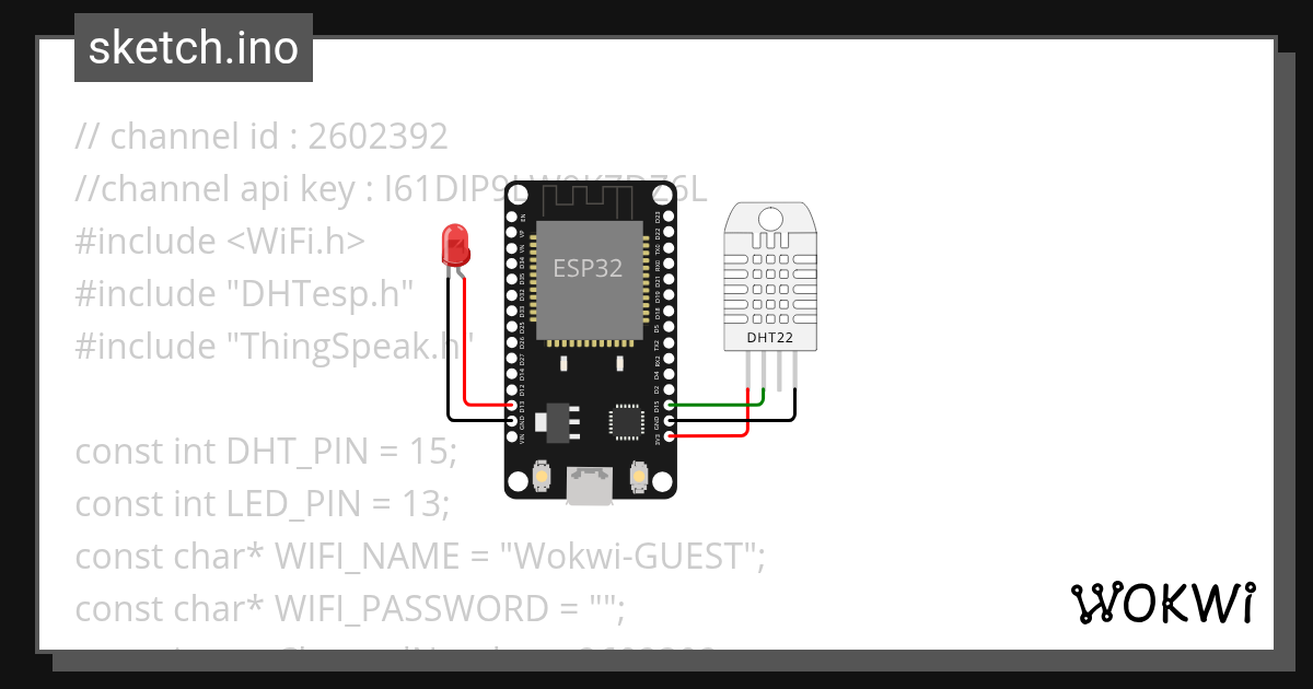 esp32-dht22-thingspeak - Wokwi ESP32, STM32, Arduino Simulator