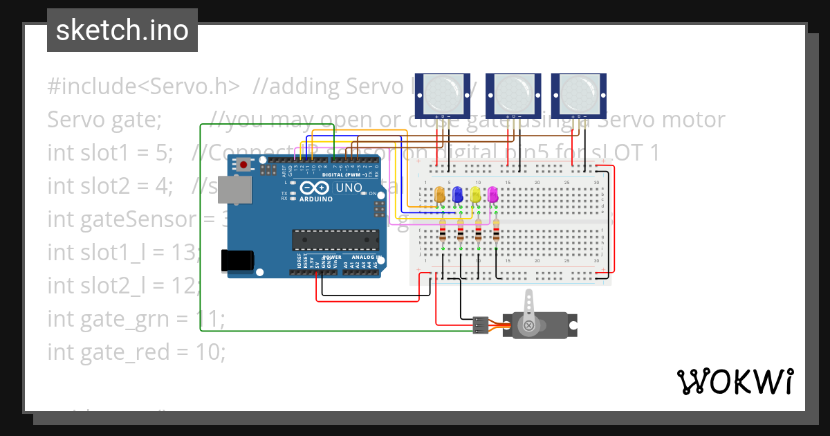 parking lot - Wokwi ESP32, STM32, Arduino Simulator
