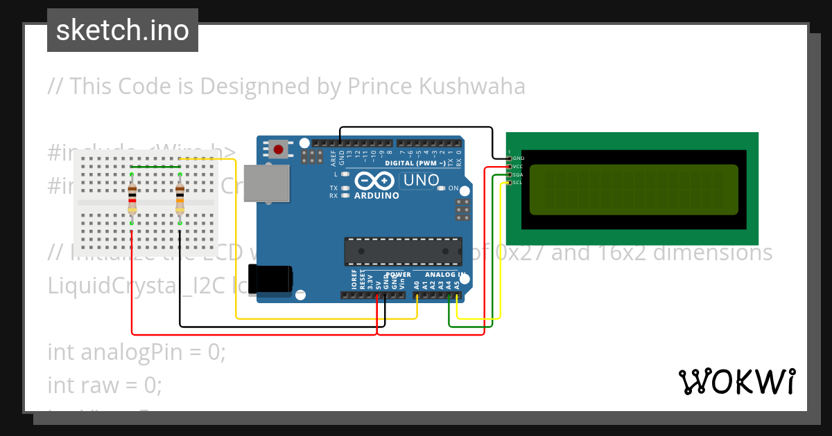Arduino based OHM Meter - Wokwi ESP32, STM32, Arduino Simulator
