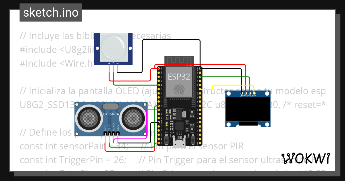 Pair Motionhc Sr Oled Wokwi Esp32 Stm32 Arduino Simulator