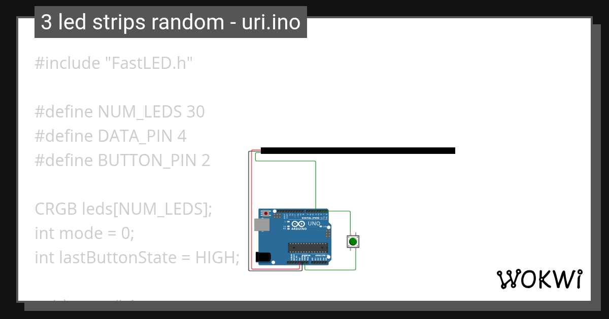 Led Strip 3 Modes Wokwi Esp32 Stm32 Arduino Simulator 