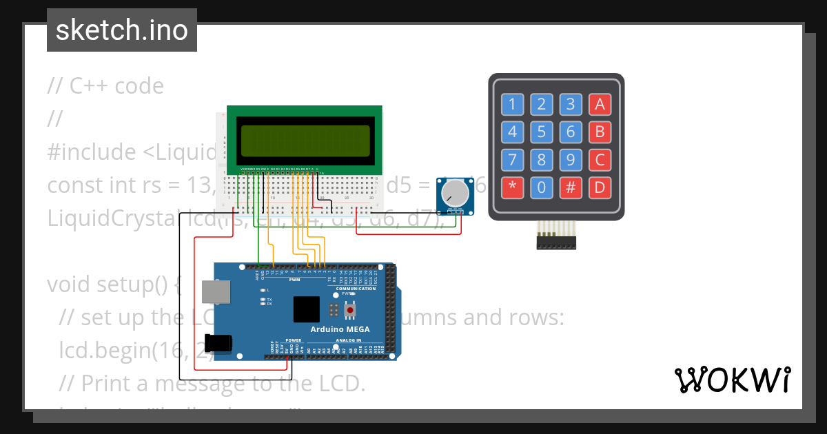 keypad display - Wokwi ESP32, STM32, Arduino Simulator