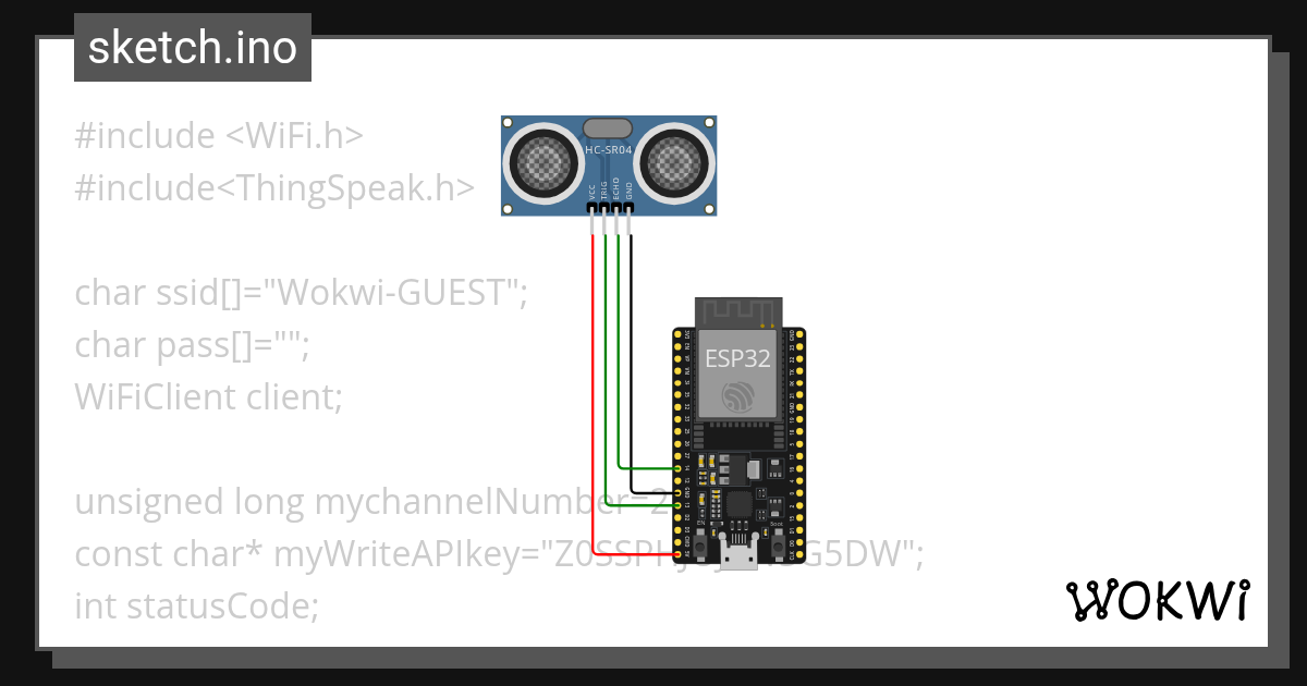 Ultrasonic Sensor Wokwi Esp32 Stm32 Arduino Simulator 3964