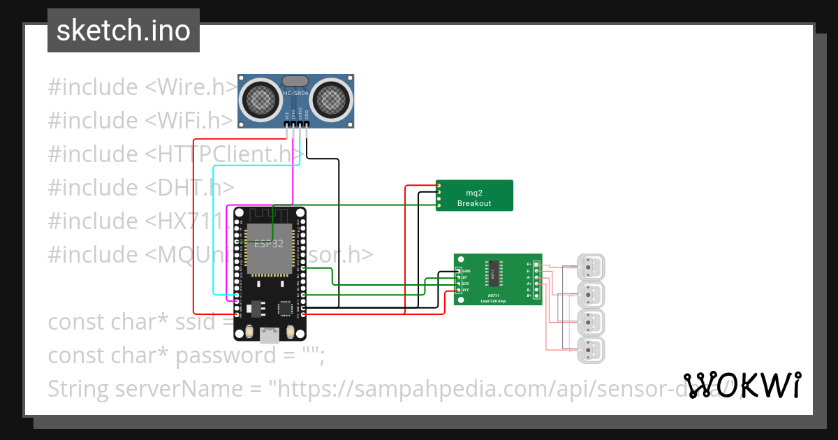 Smart Bin UPS Depok - Wokwi ESP32, STM32, Arduino Simulator