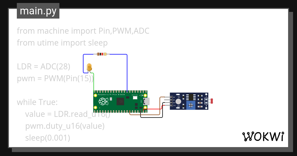 Practica 9: sensor LDR Copy - Wokwi ESP32, STM32, Arduino Simulator Practica 9: sensor LDR Copy - Wokwi ESP32, STM32, Arduino Simulator