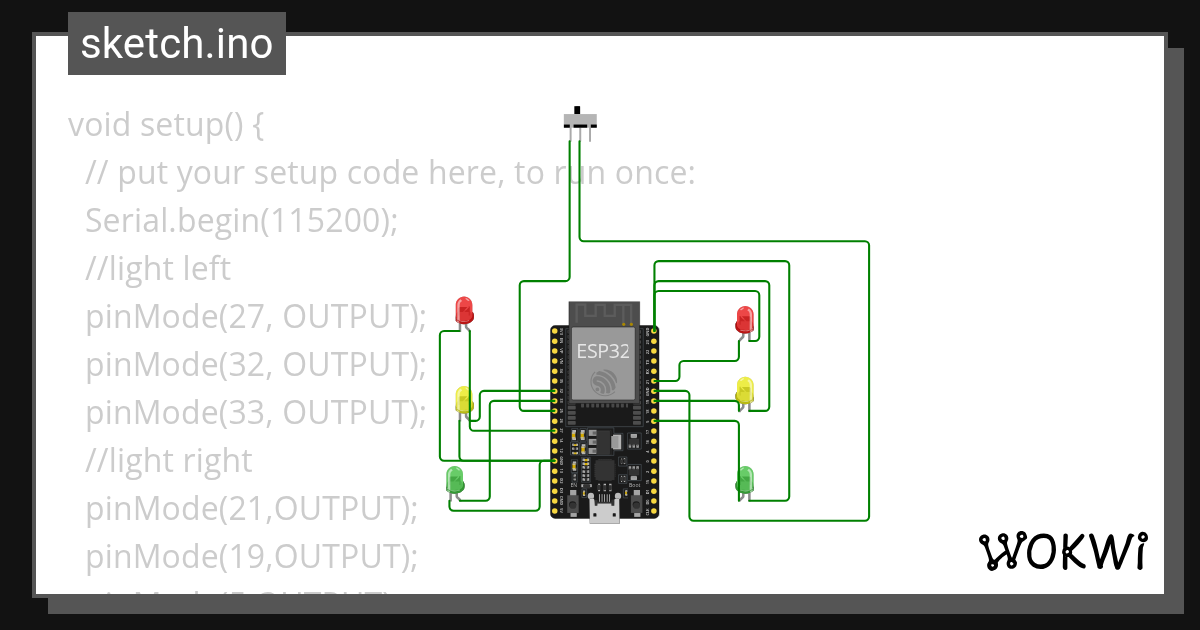 2 way traffic - Wokwi ESP32, STM32, Arduino Simulator