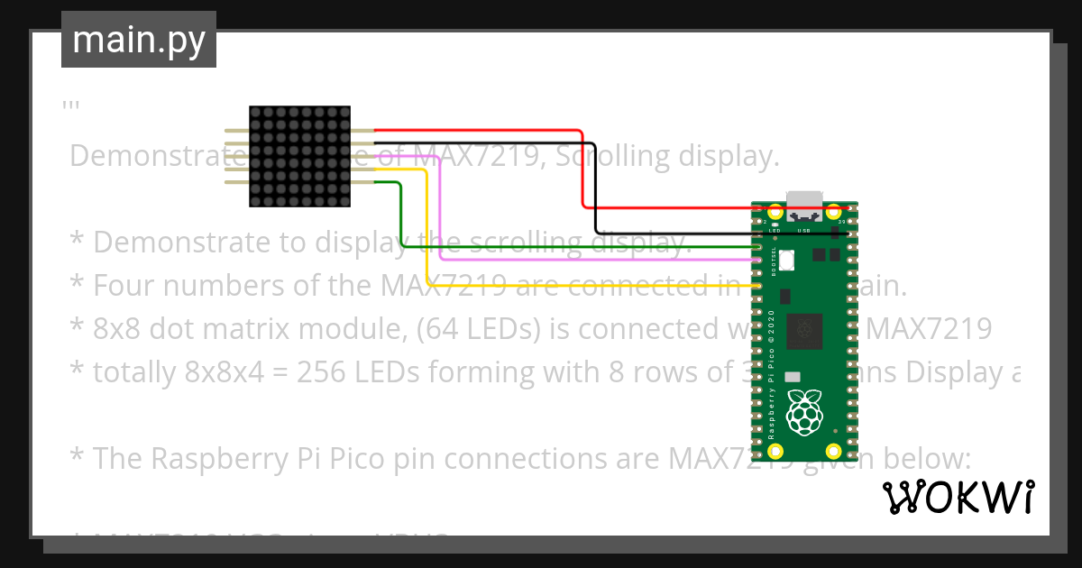 LSD 8*8 - Wokwi ESP32, STM32, Arduino Simulator