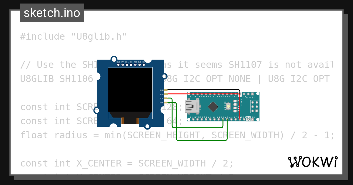 Concentric Circles On Sh1107 Wokwi Esp32 Stm32 Arduino Simulator 7007