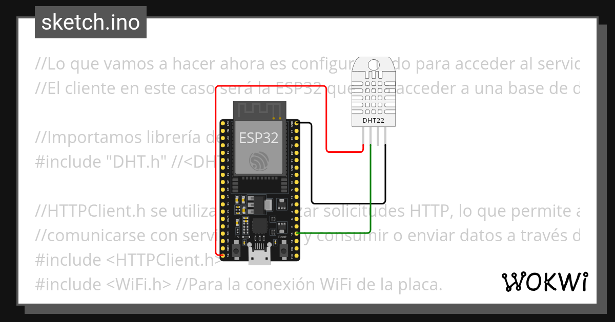 esp32 envia dato a php - Wokwi ESP32, STM32, Arduino Simulator