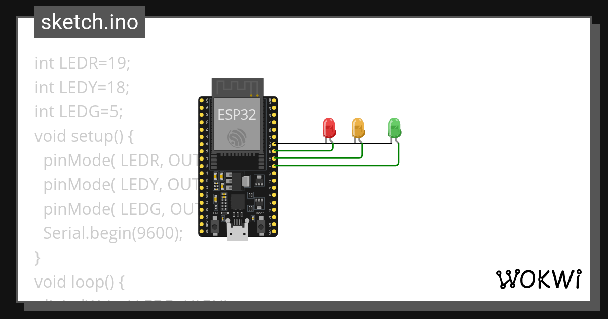 Traffic Lights Wokwi Esp32 Stm32 Arduino Simulator 4124
