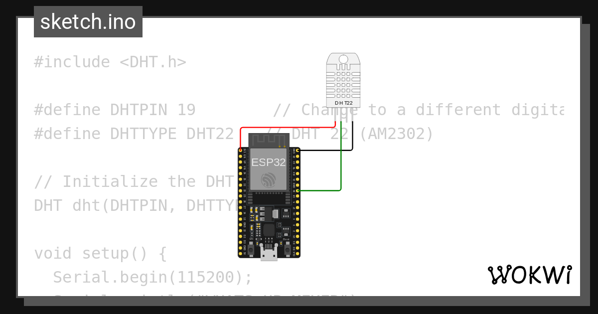 Only Dht 22 Test Wokwi Esp32 Stm32 Arduino Simulator 4088