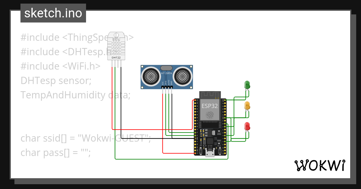 Temp and Humidity - Wokwi ESP32, STM32, Arduino Simulator