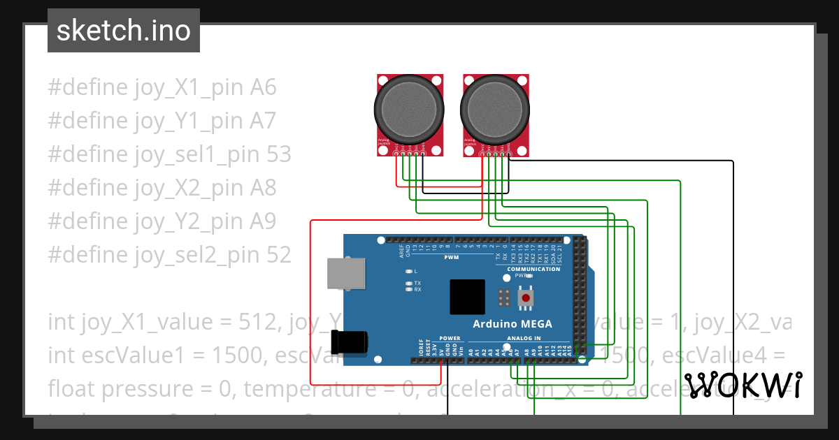 ROV (Due) - Wokwi ESP32, STM32, Arduino Simulator