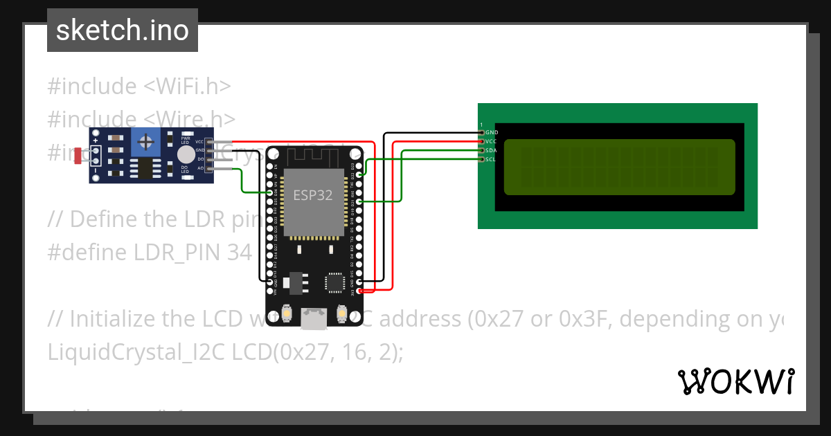 ESP32 LDR - Wokwi ESP32, STM32, Arduino Simulator
