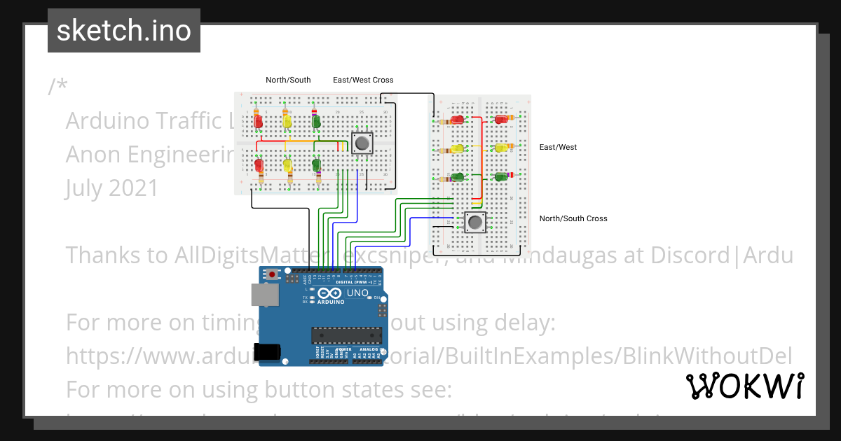 Traffic_Light_Demo - Wokwi ESP32, STM32, Arduino Simulator