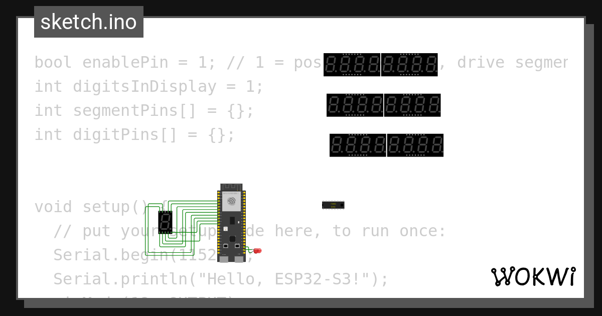 7 Seg Generalized Class Wokwi Esp32 Stm32 Arduino Simulator 3818